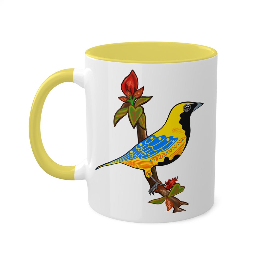 Burnished-buff Tanager Mug Bird Freak Collection Blue Interior ...