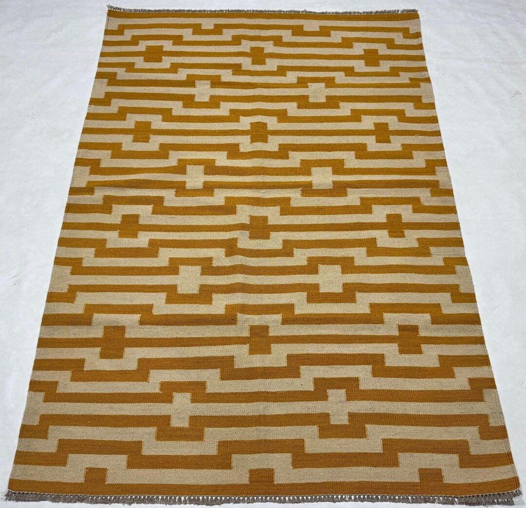Handmade Modern Flatweave Rug, Custom Wool Area Rug, Designer Geometric ...