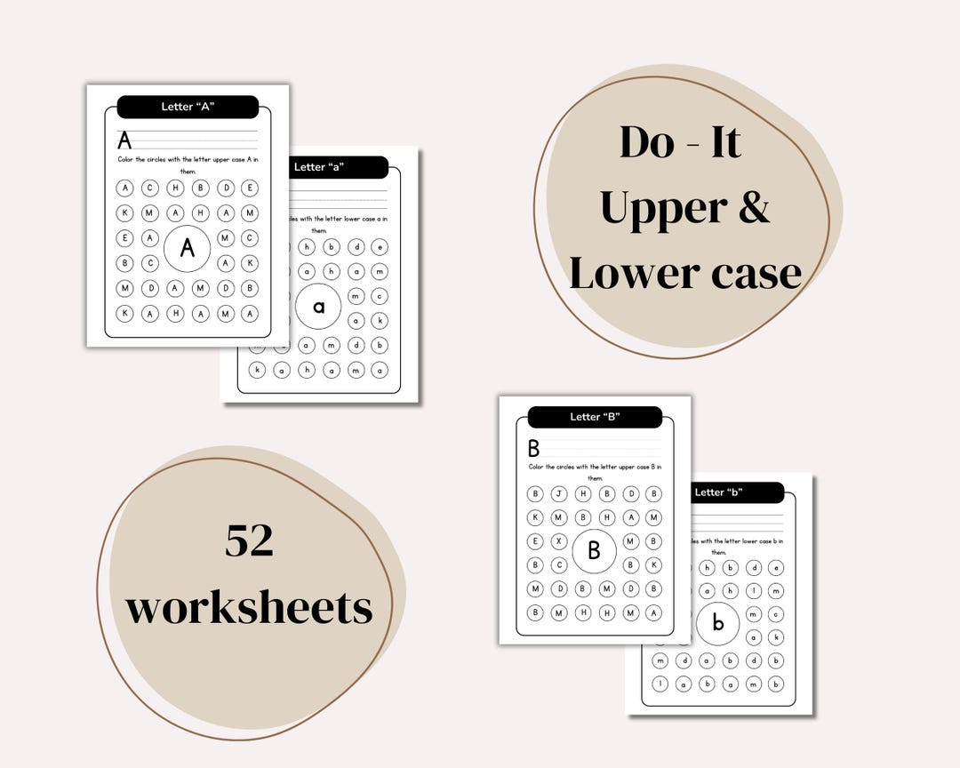 52 Printable Alphabet Practice Worksheet, Identifying Letter Activity ...