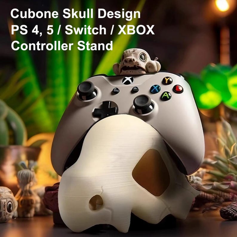 3D Printed Gaming Controller Holder Stand, Cubone Skull Design, PS5 PS4 ...