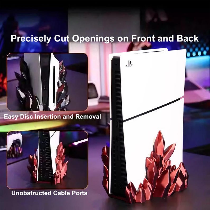 PS5 /PS5 Slim Stand, 3dprinted PS5/ PS5 Slim Accessories for Desk ...