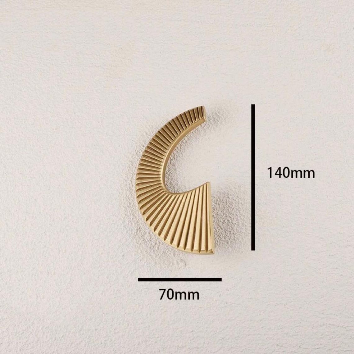 Luxury Vintage Solid Brass Half Round Door Handle, Cabinet Pulls ...