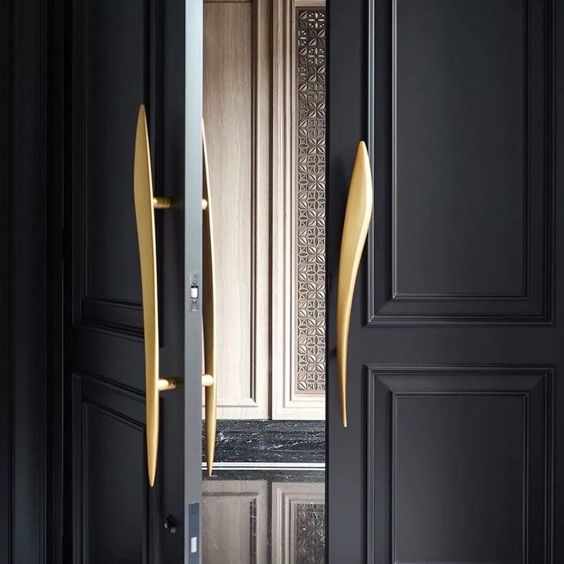 High End Luxury Heavy Duty Brass Door Pull, Double Door Handle, Mount ...