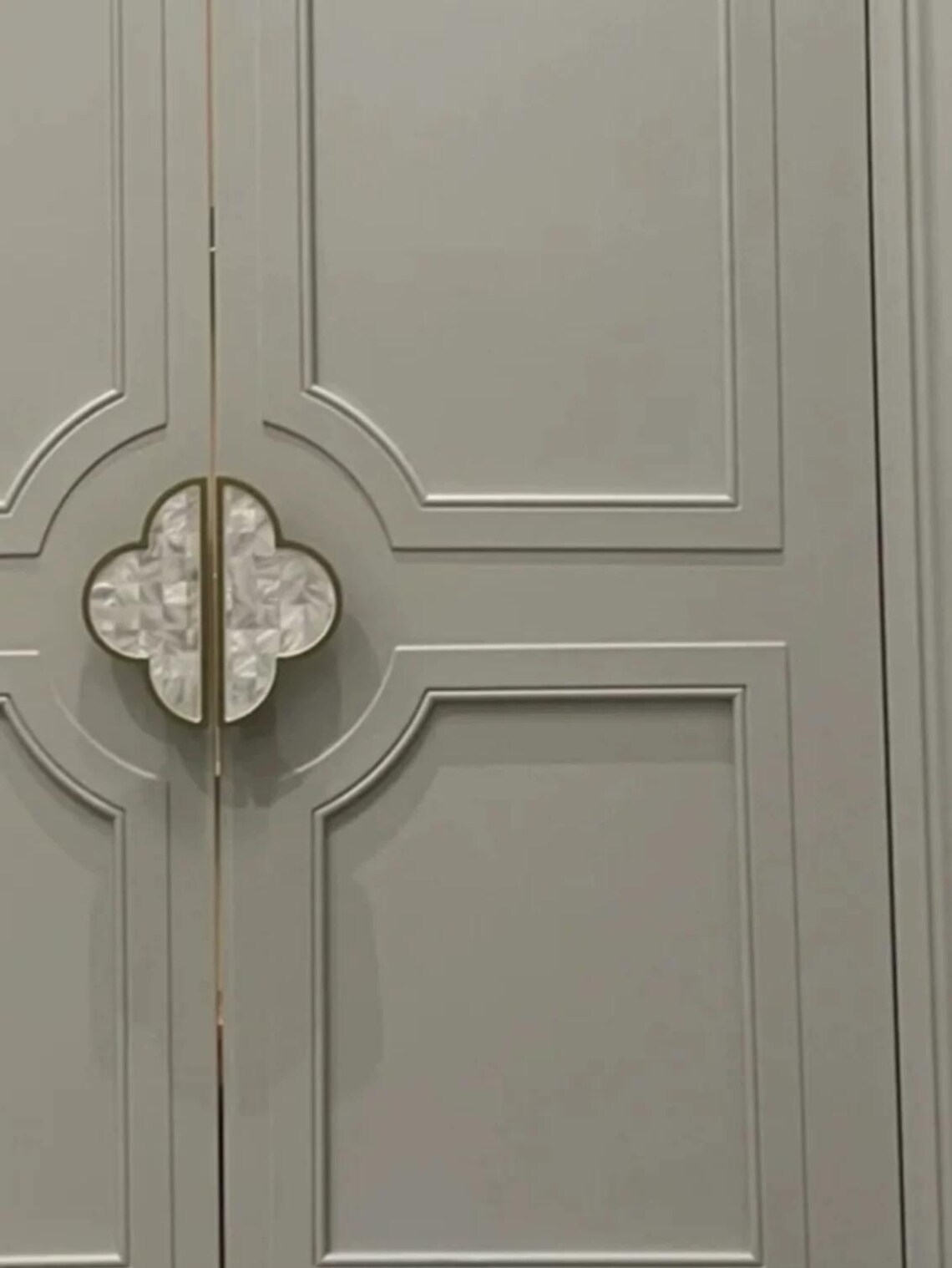 Luxury Aluminum Seashell Half Round Double-sided Door Pull Handle for ...