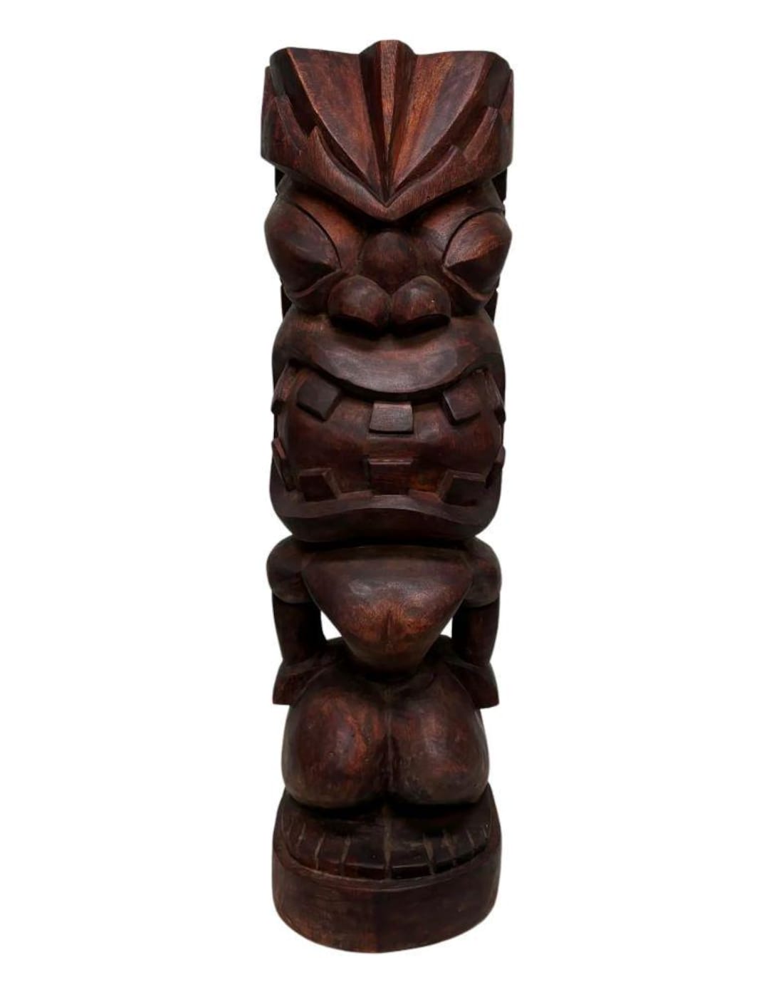 3FT Tall Heavy Ku Ancient God of War Wooden Hand Carved Beautiful Tiki ...