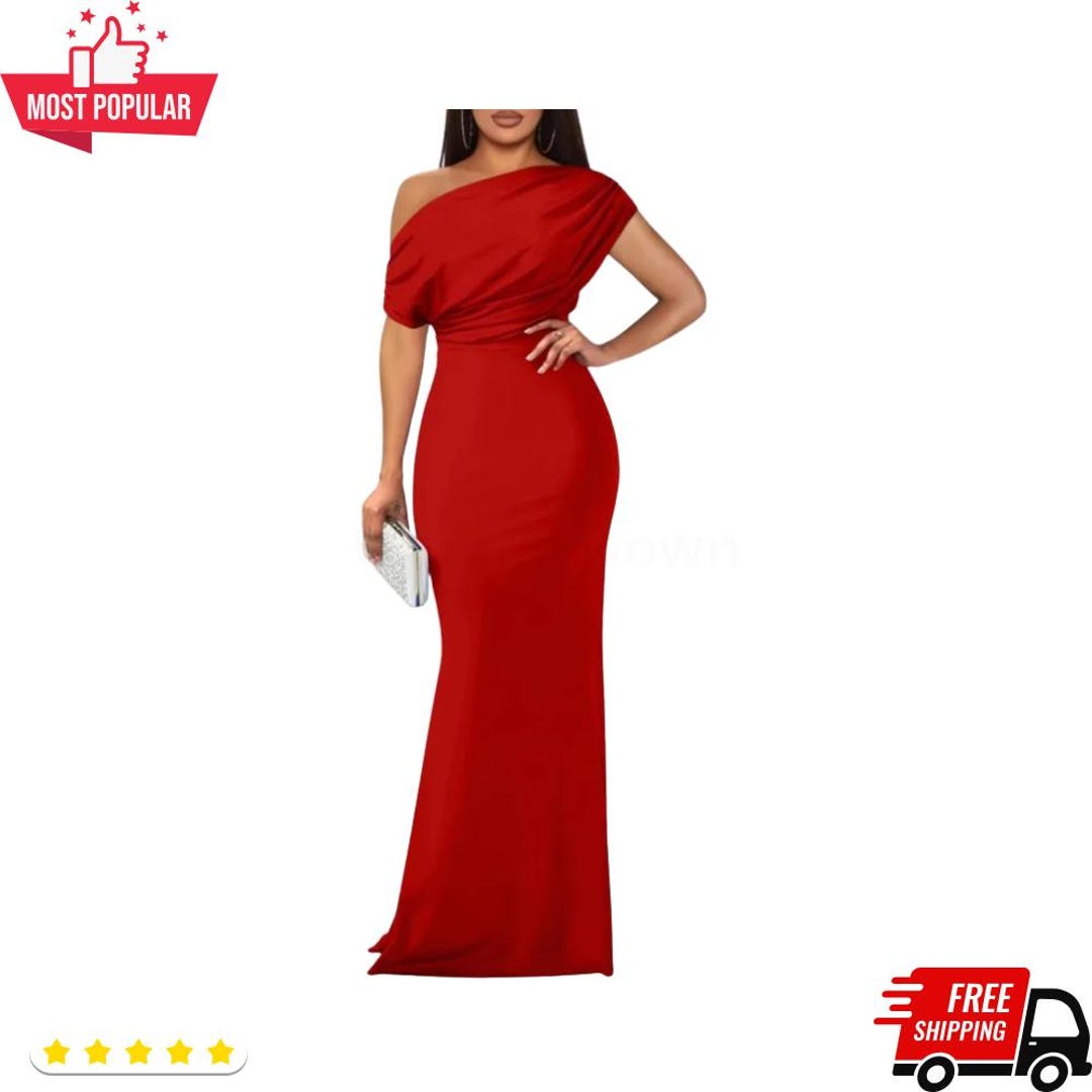 Women Luxury Formal Maxi for Banquet and Gala, Chic Off-shoulder Slim ...