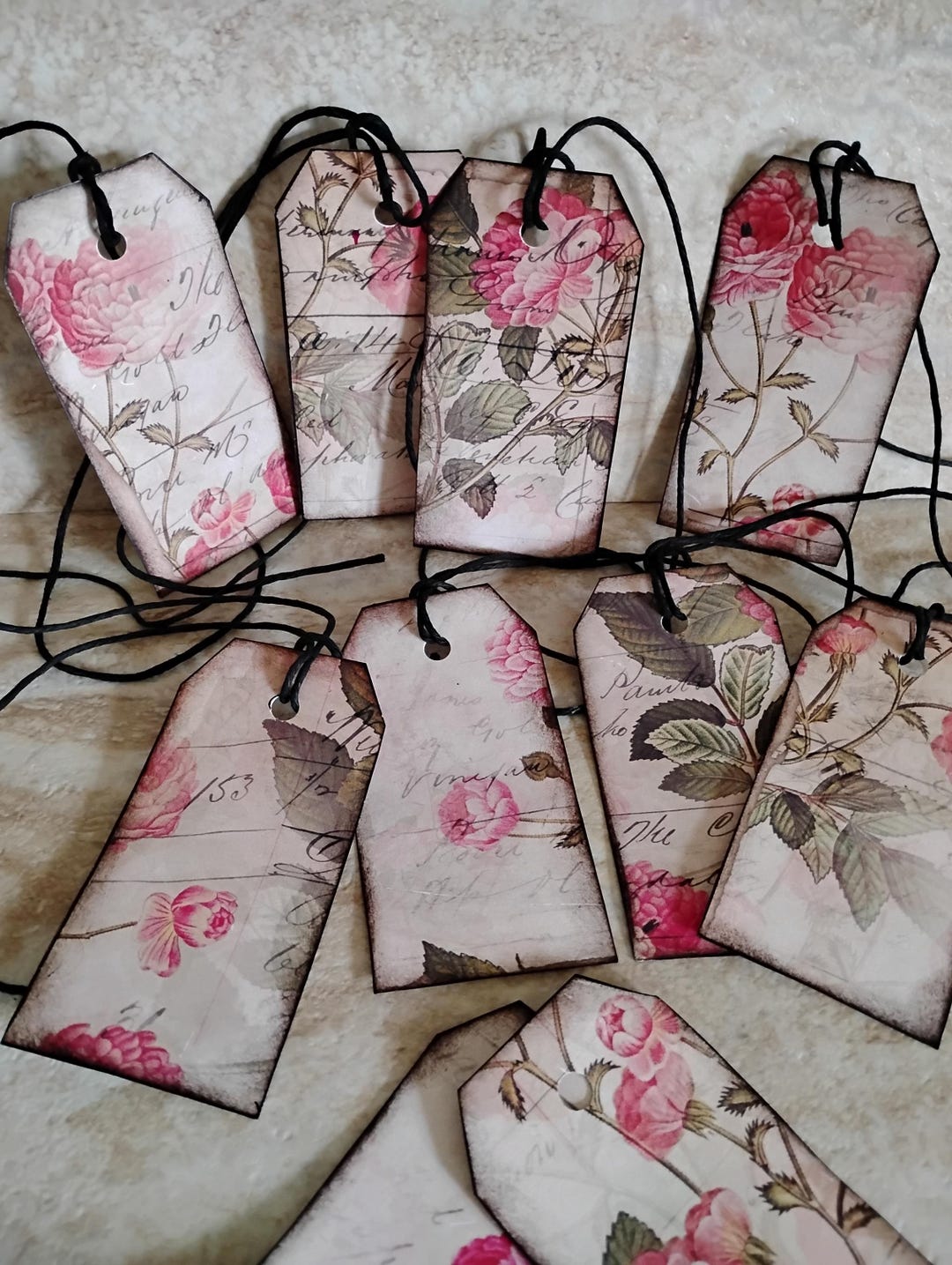 Botanical-themed Gift Tags - Antique - Styled. Grungy- Look Tags. - Etsy