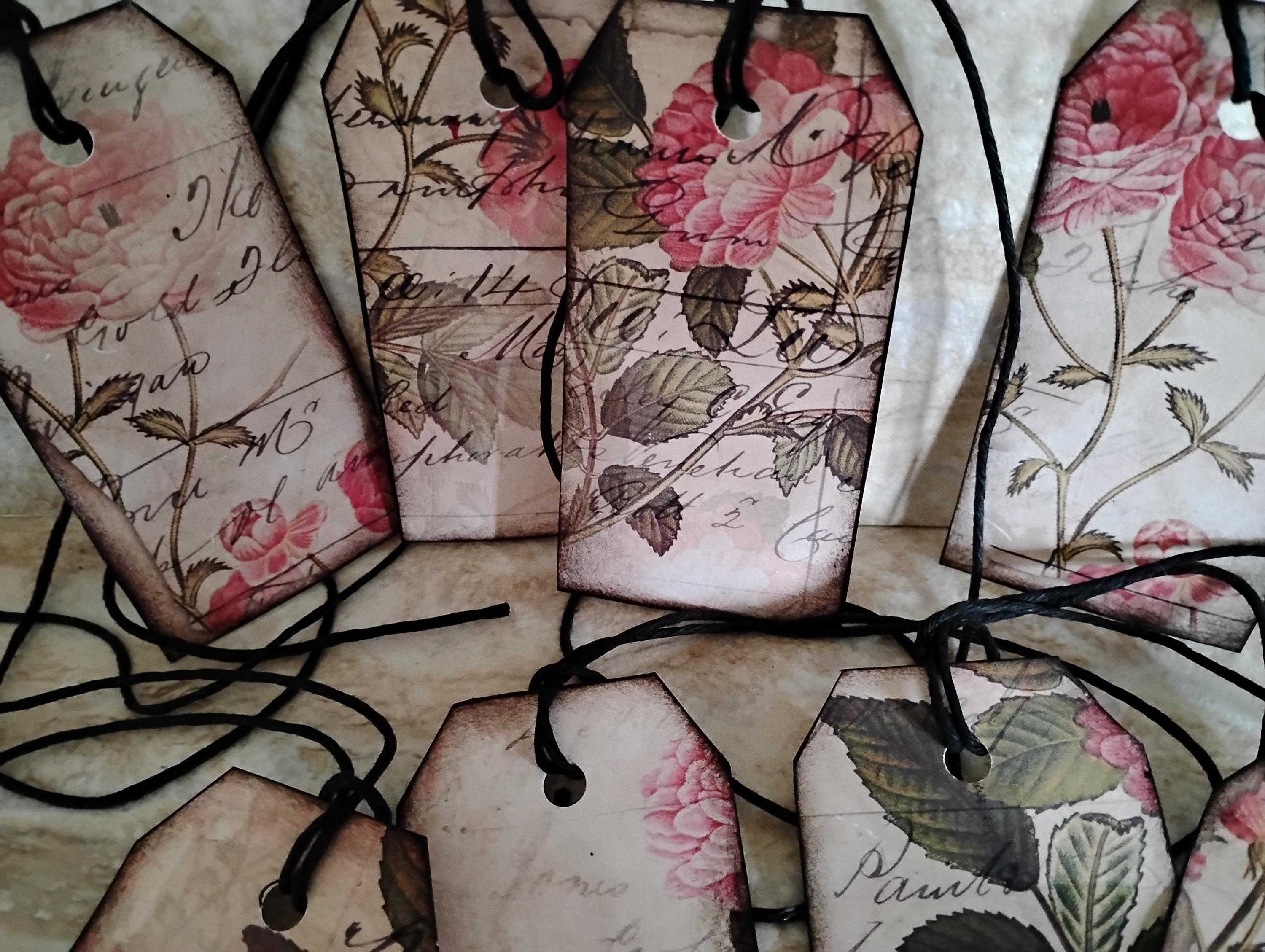 Botanical-themed Gift Tags - Antique - Styled. Grungy- Look Tags. - Etsy
