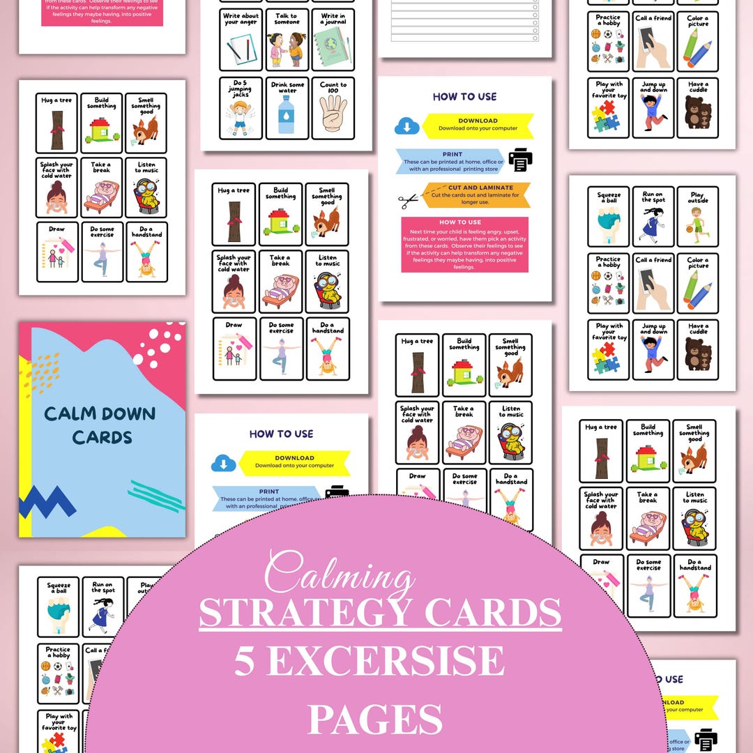Calming Strategy Cards, Daily Activity Planner & Relaxation Ideas ...