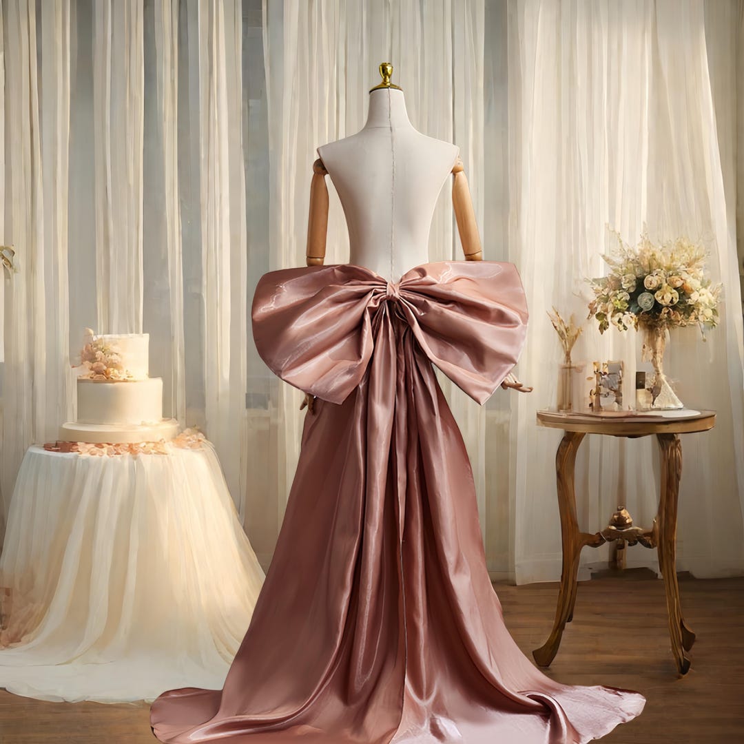Wedding Big Bow Satin Bridal Removable Bow Large Satin Bow Wedding ...