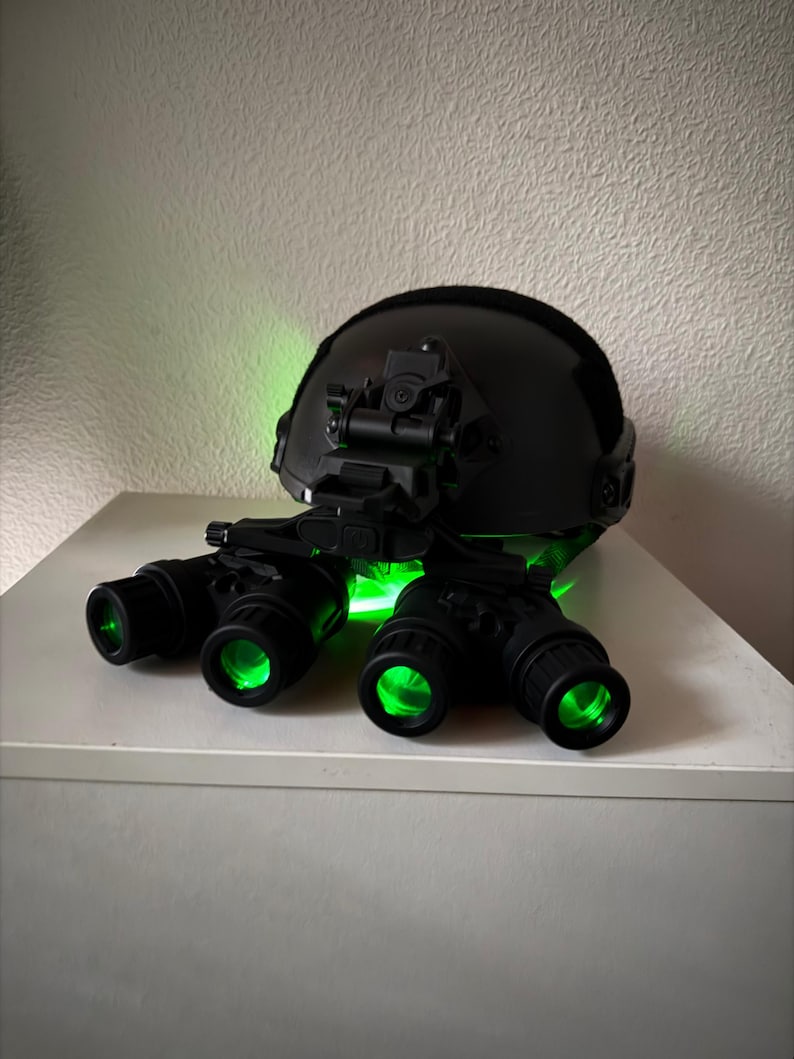 Luminous NVG Helmet Set – Green LED Night Vision Goggles + Tactical ...