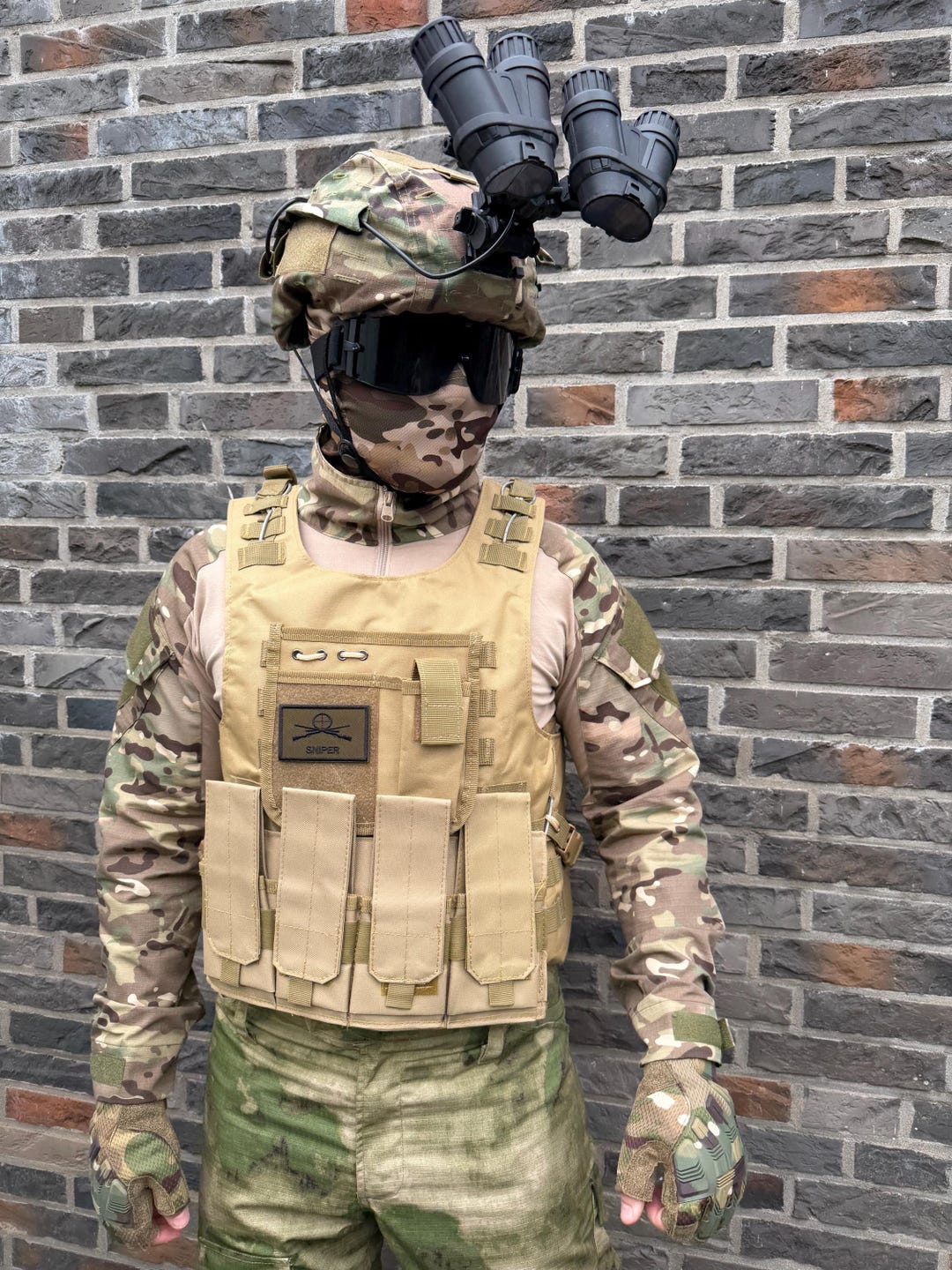 Full Airsoft Tactical Gear Set With Helmet + NVG + Vest + Pants + Boots ...