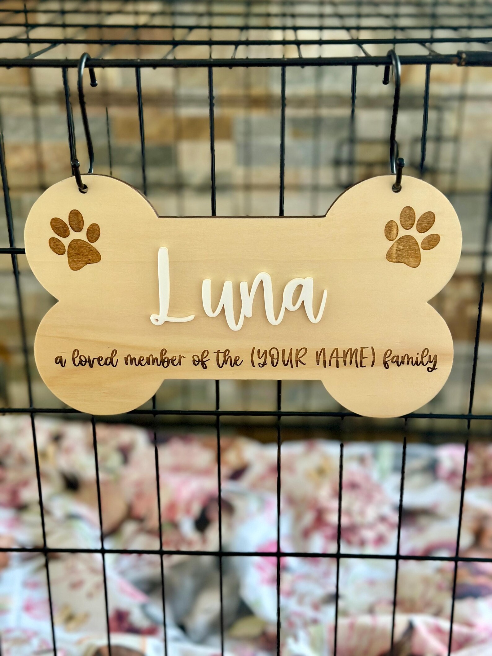 Personalised Crate Sign, Custom Dog Kennel Sign, Hanging Crate Sign ...