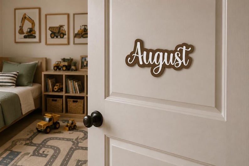 Custom 3D Acrylic on Timber Name Sign | Nursery Wall Decor | Kids Room ...