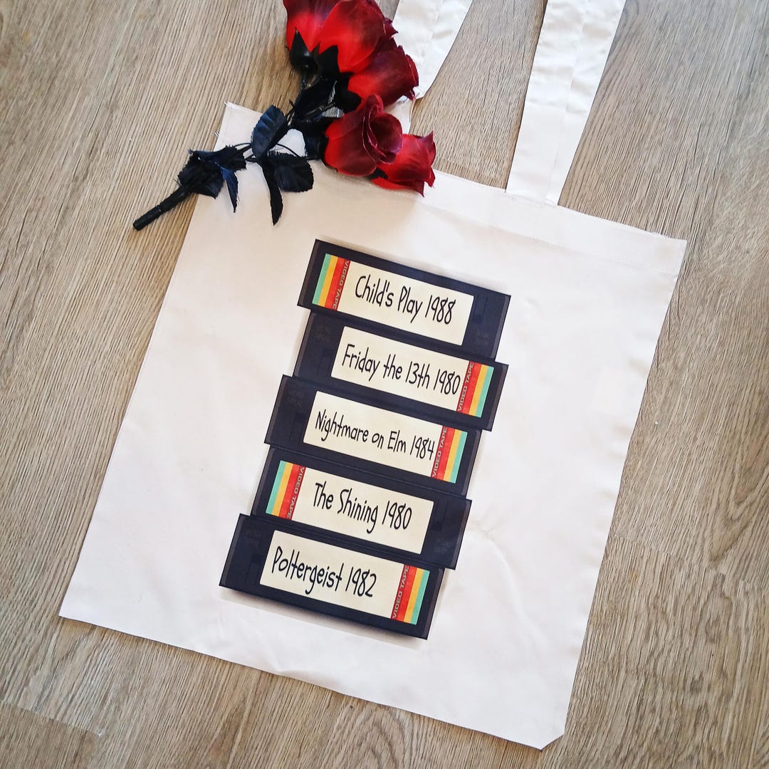 80's Retro VHS Horror Movies Tote | Slasher Movies | Horror Gift ...