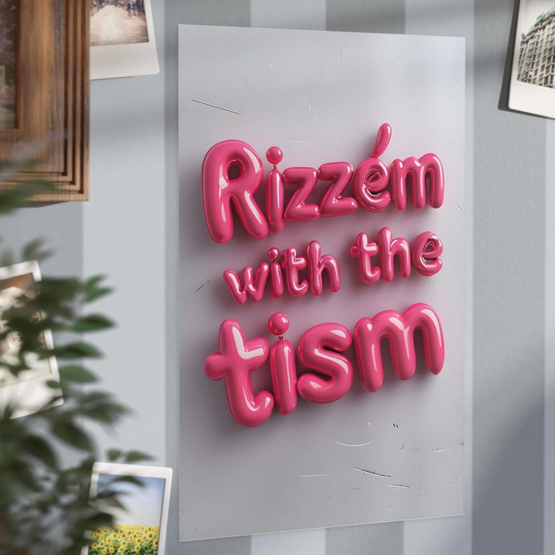 Neurospicy Autistic Unframed Prints, Rizz'em With Tism Print, Wall Art ...