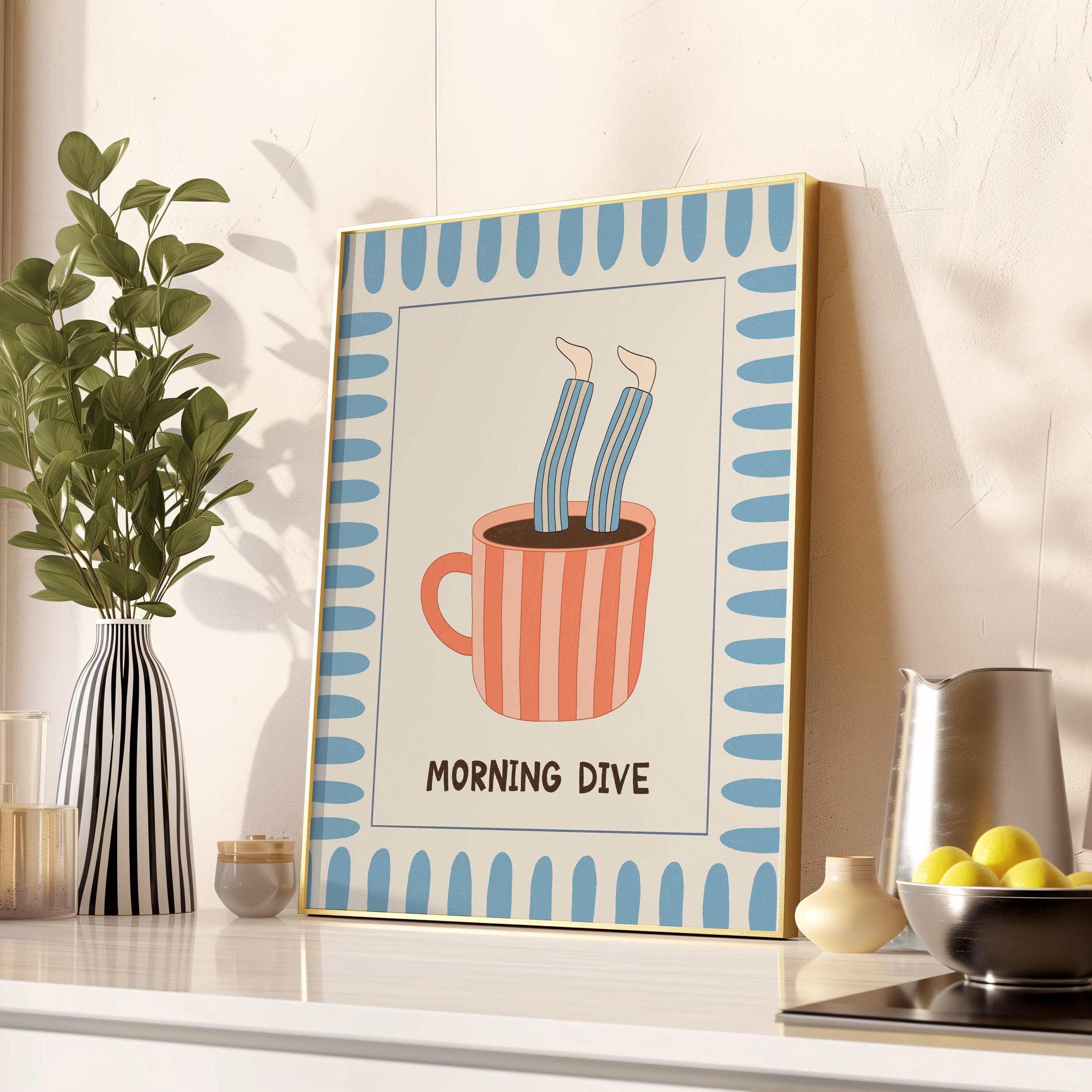 Funny Coffee Poster, Quirky Kitchen Wall Art, Coffee Station Decor ...