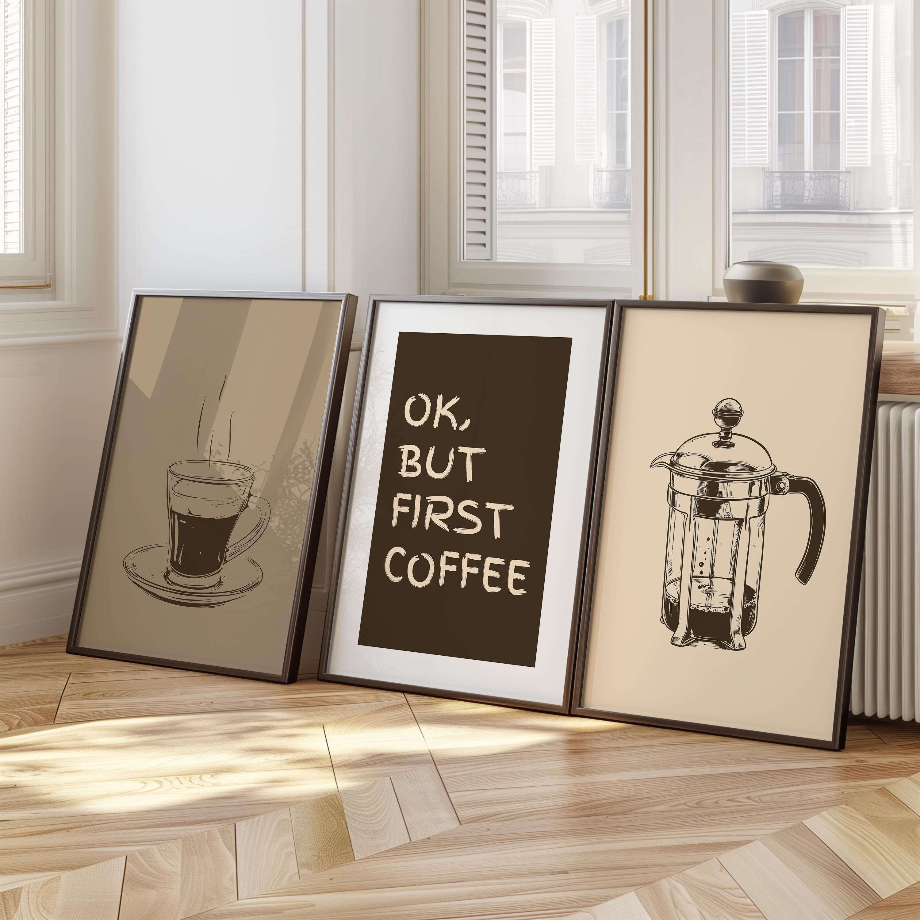 Set of 3 Coffee Print, Trendy Wall Art, Coffee Kitchen Cart Art Posters ...