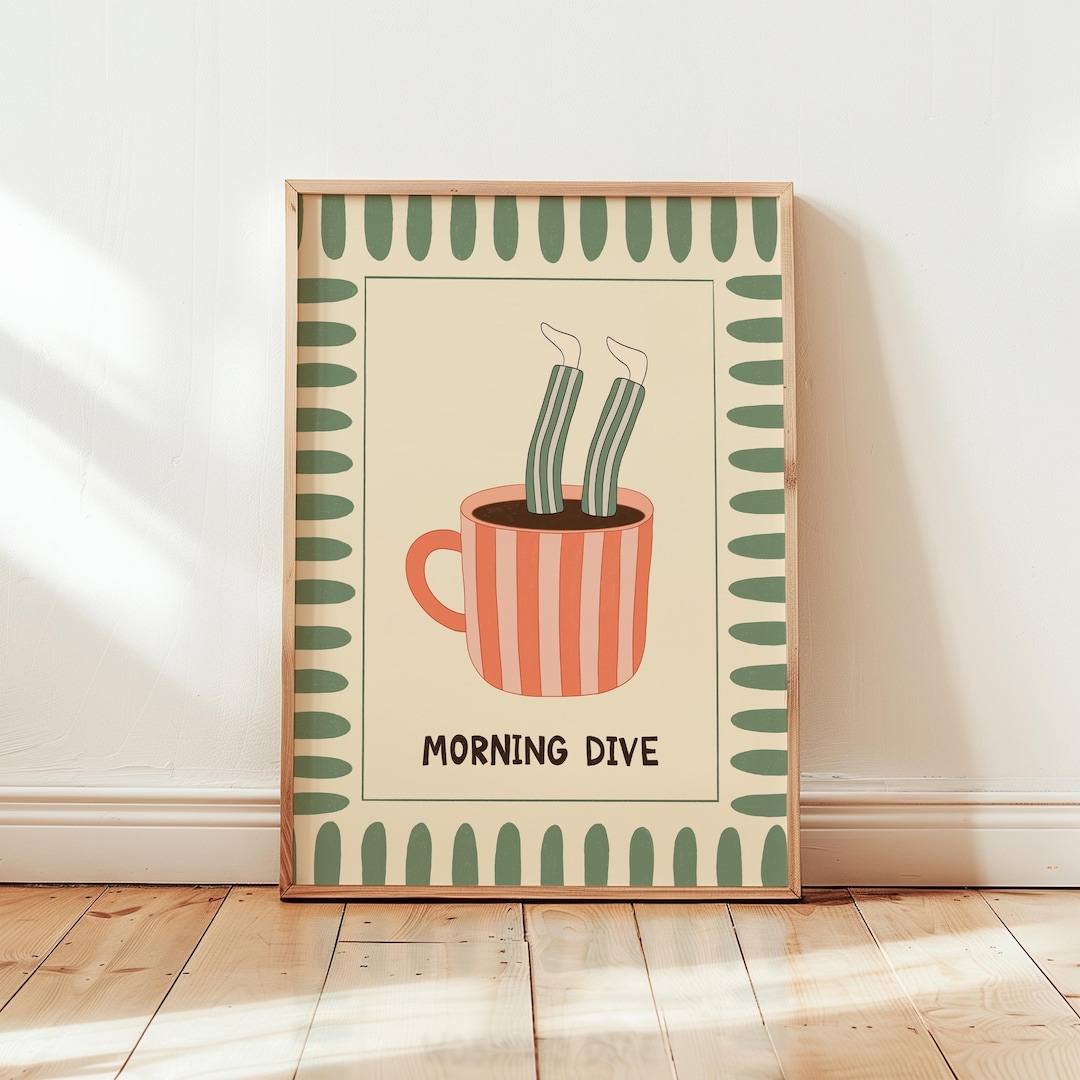 Funny Coffee Poster, Quirky Kitchen Wall Art, Coffee Station Decor ...