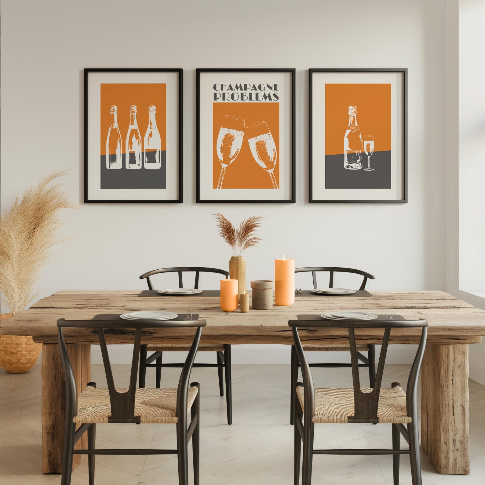 Set of 3 Bar Posters, Modern Kitchen Wall Art, Bar Cart Decor ...