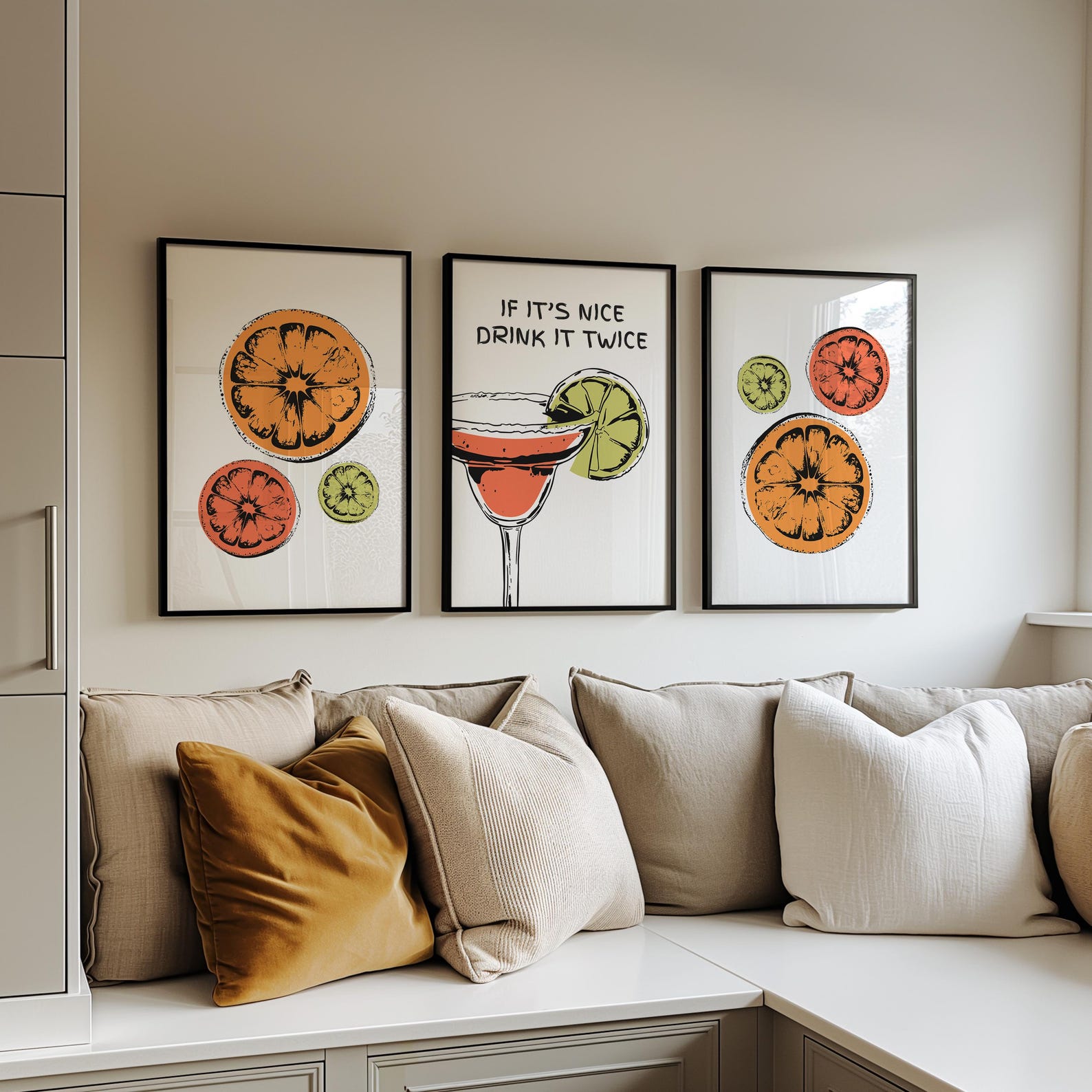 Set of 3 Bar Posters, Trendy Bar Cart Art, Bar Cart Decor, Modern ...