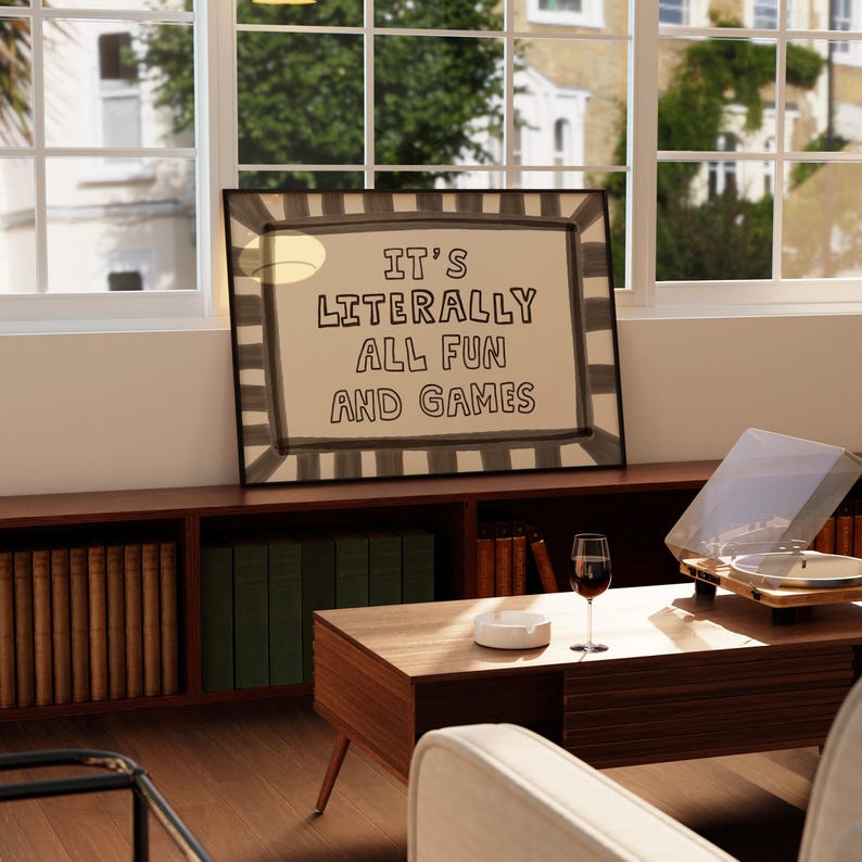 It’s Literally All Fun and Games Print, Dopamine Decor Playful ...
