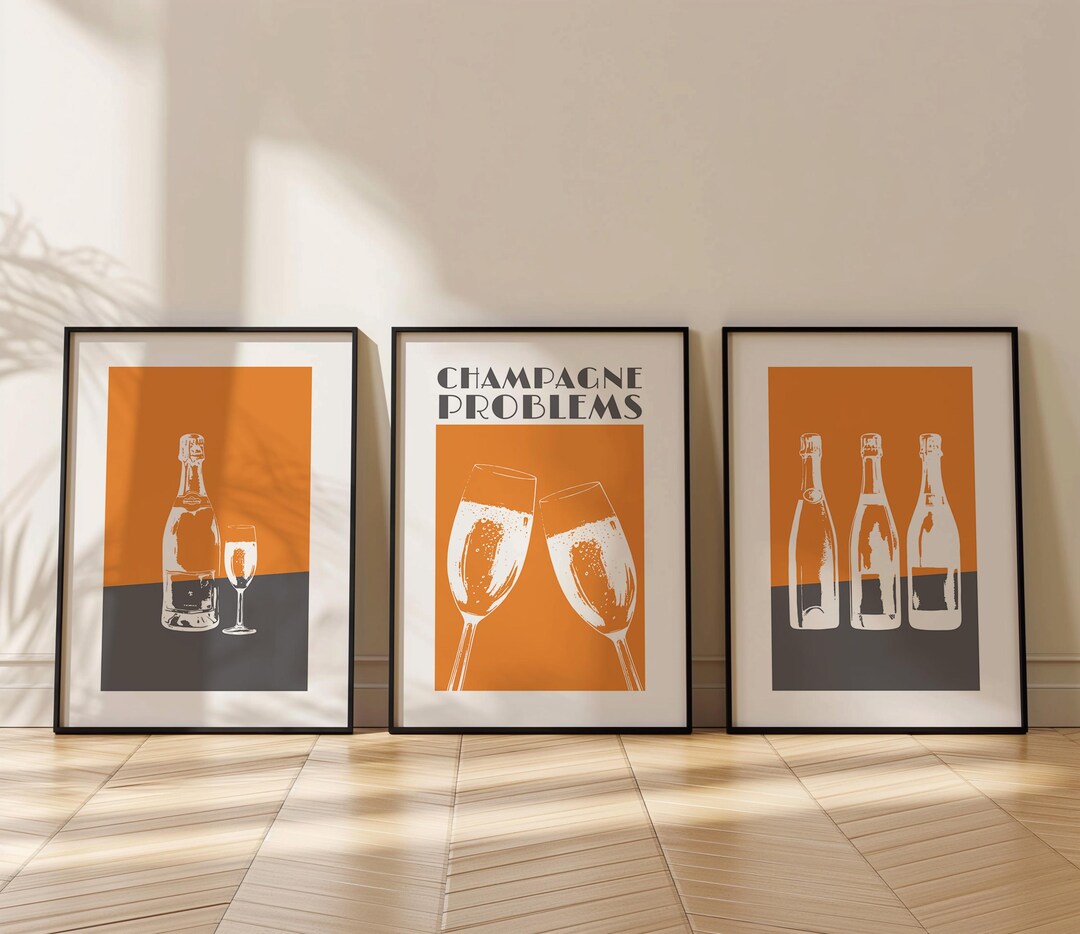 Set of 3 Bar Posters, Modern Kitchen Wall Art, Bar Cart Decor ...