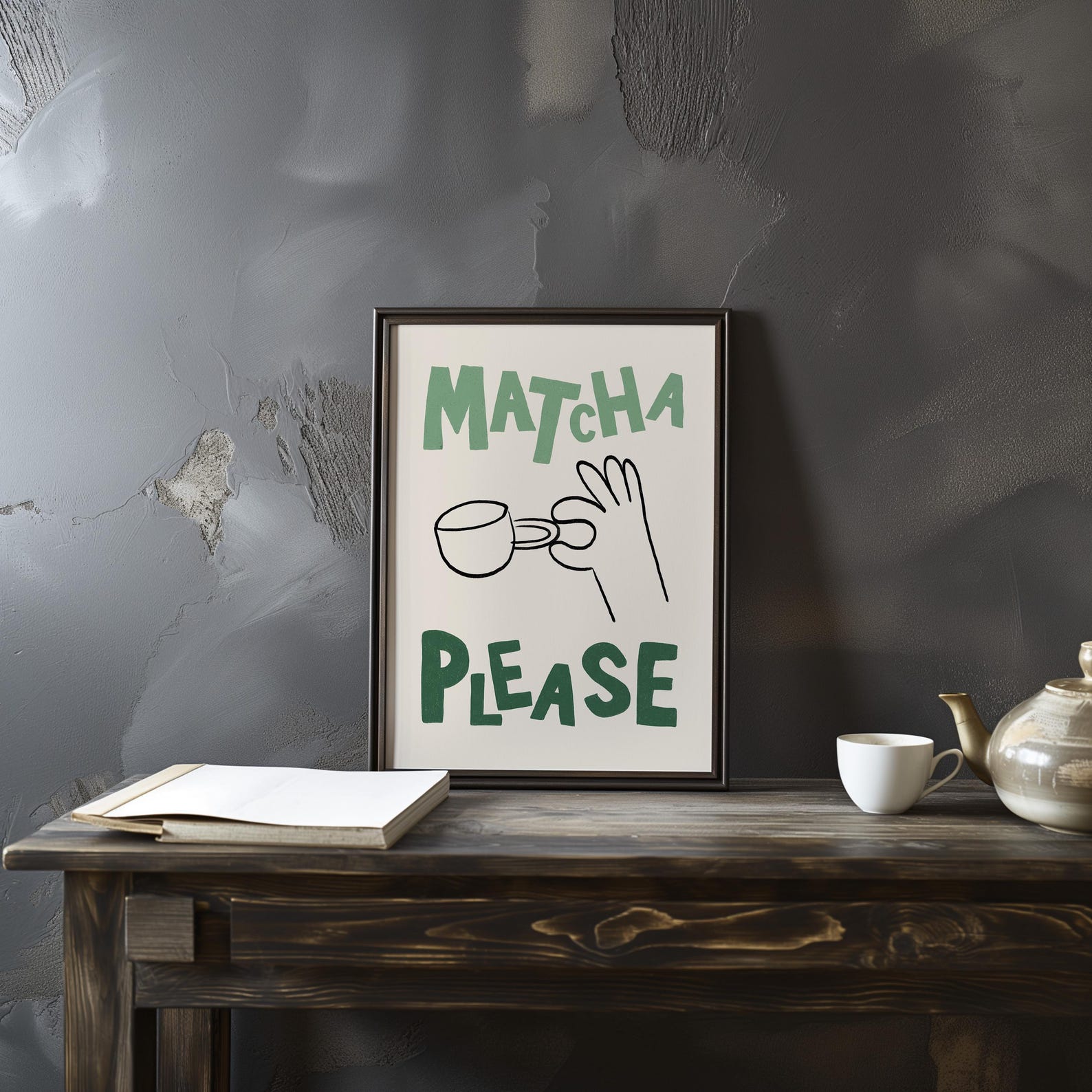 Matcha Poster, Trendy Print, Retro Coffee Poster, Vintage Food Poster ...