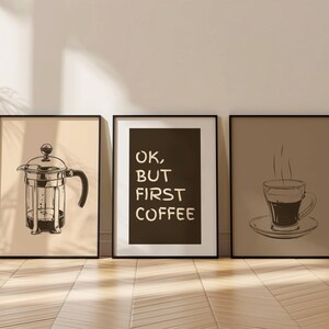 Set of 3 Coffee Print, Trendy Wall Art, Coffee Kitchen Cart Art Posters ...
