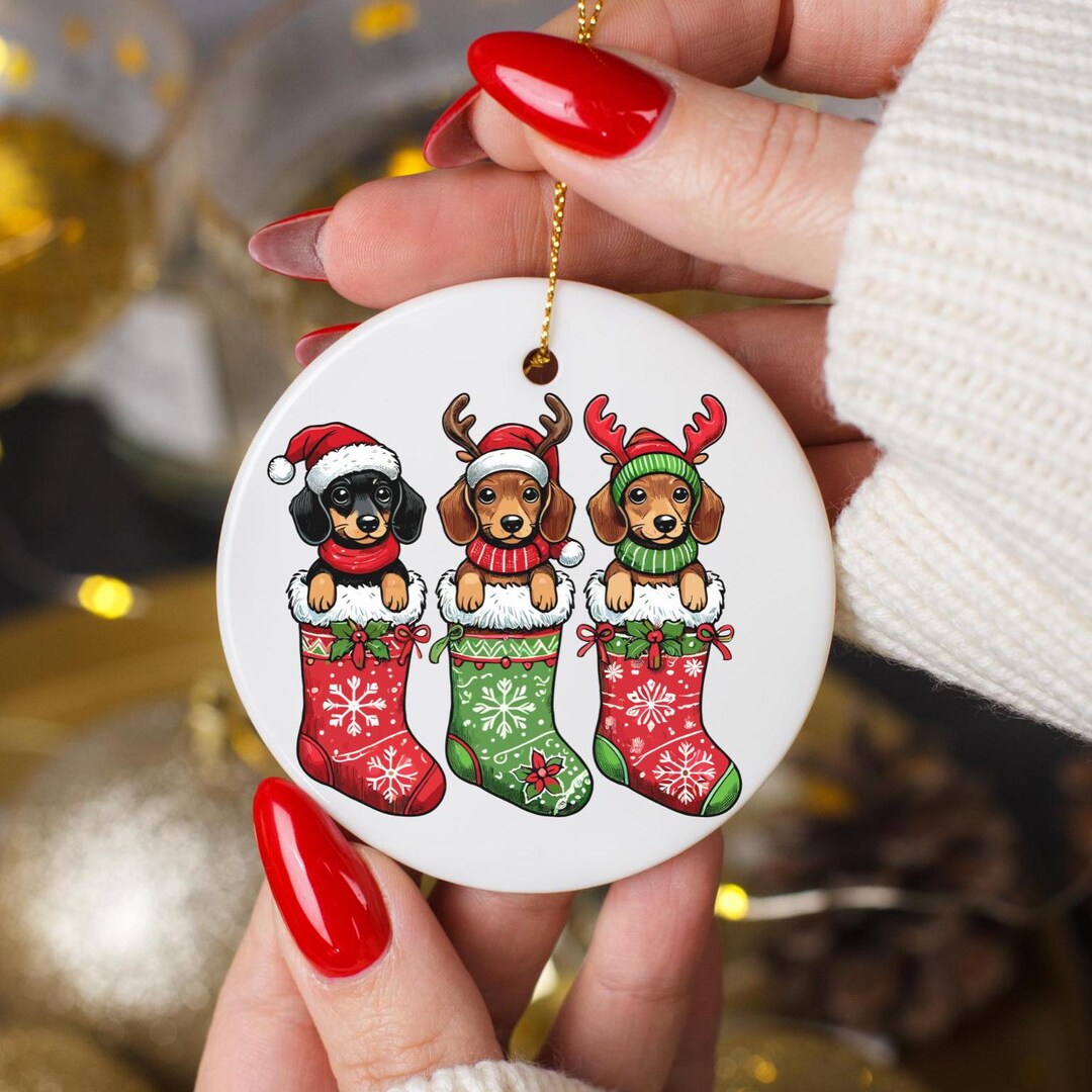 Dachshund Christmas Ornament, Wiener Dog Christmas Ornament, Xmas Gift ...
