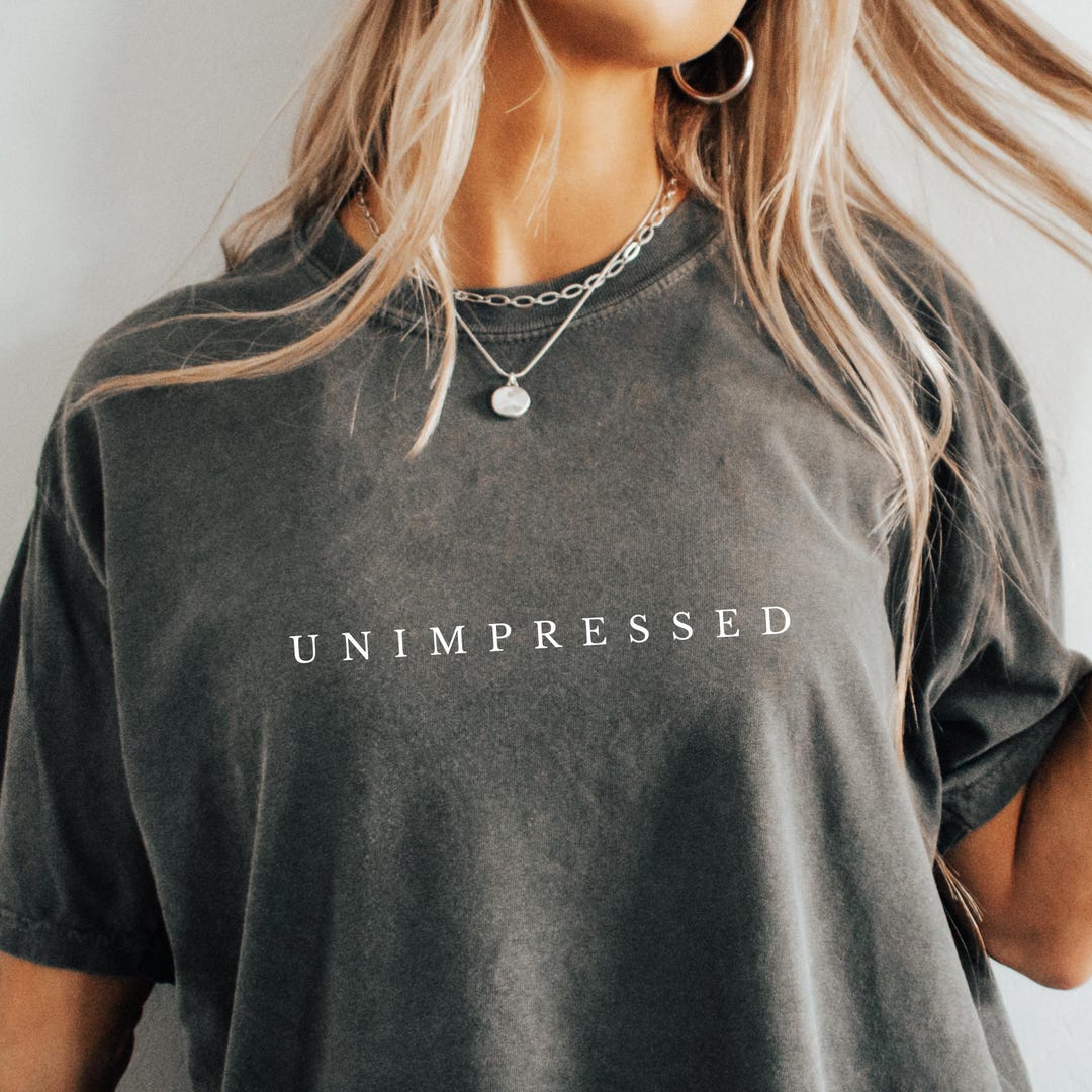 Unimpressed Text T Shirt Minimalist Sarcastic Typography Tshirt - Etsy