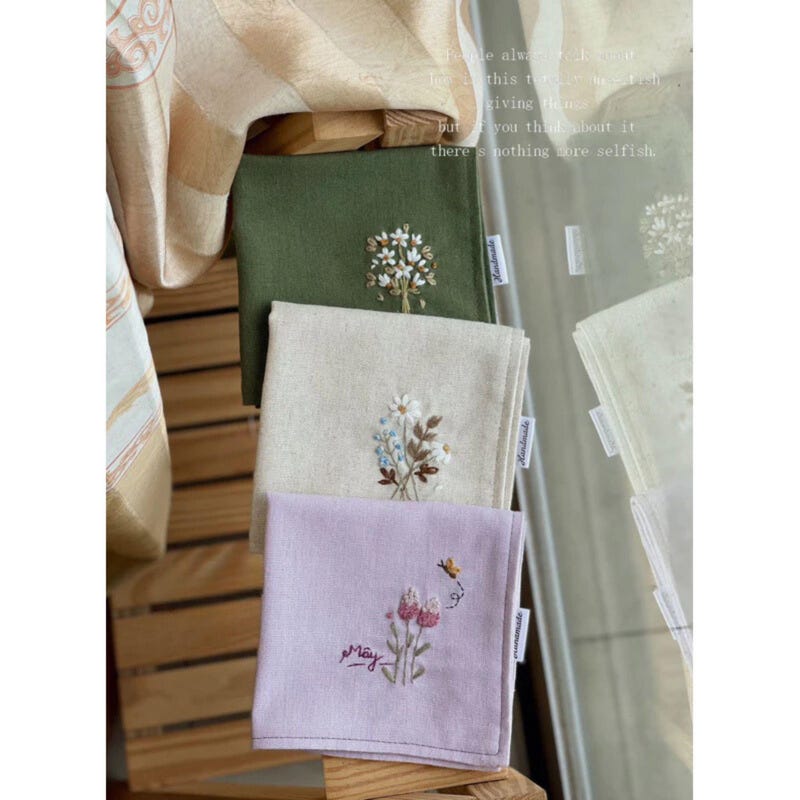 Flower Handkerchief - Etsy