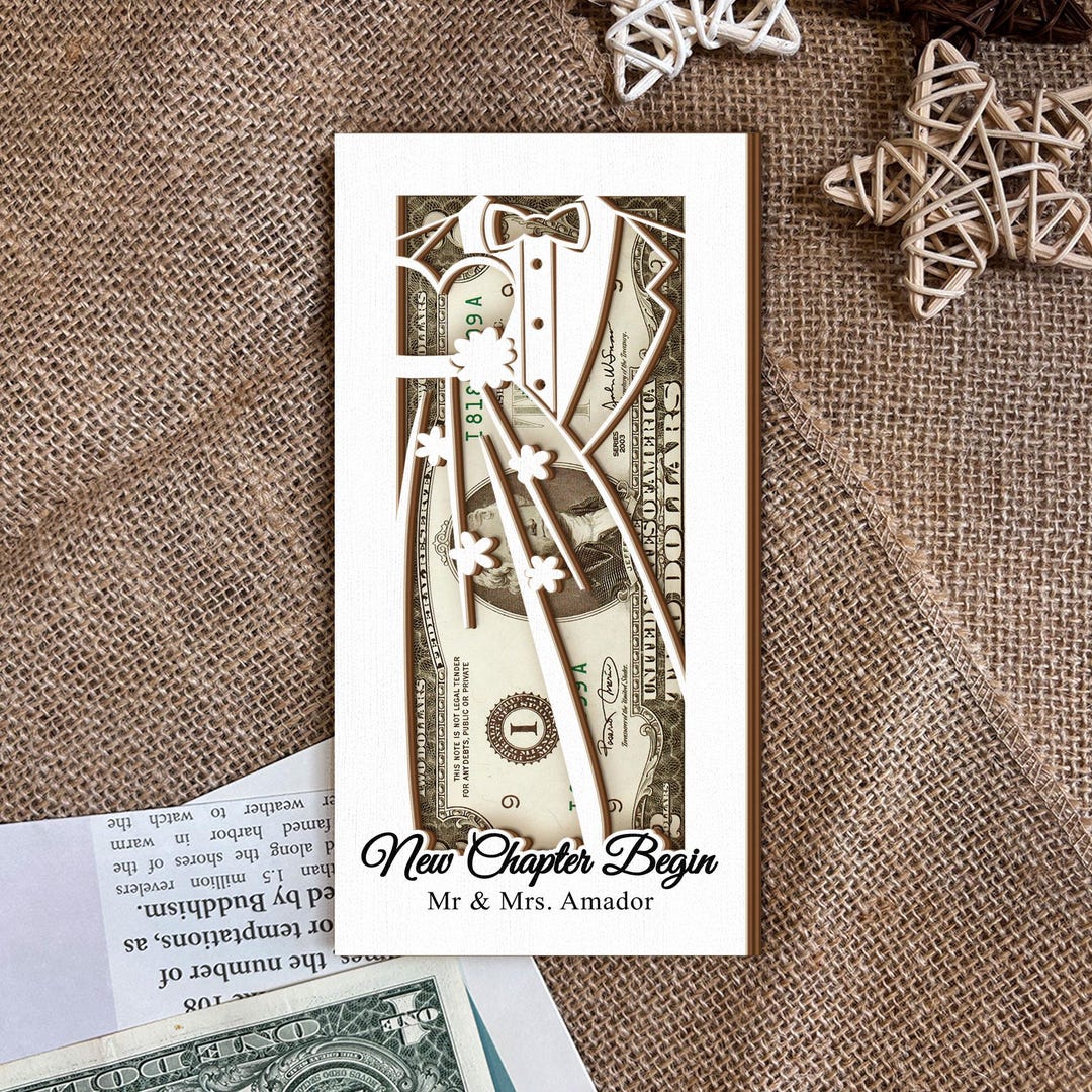 Personalized 3-layer Wooden Money Holder: Wedding Keepsake Gift - Etsy