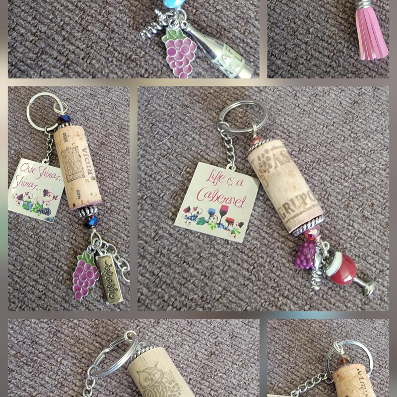 Wine Cork Keychain - Etsy