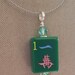 Colorful Bright Green 1 Crack Mahjong Tile Pendant With Mermaid Glass ...