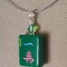 Colorful Bright Green 1 Crack Mahjong Tile Pendant With Mermaid Glass ...