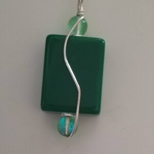 Colorful Bright Green 1 Crack Mahjong Tile Pendant With Mermaid Glass ...