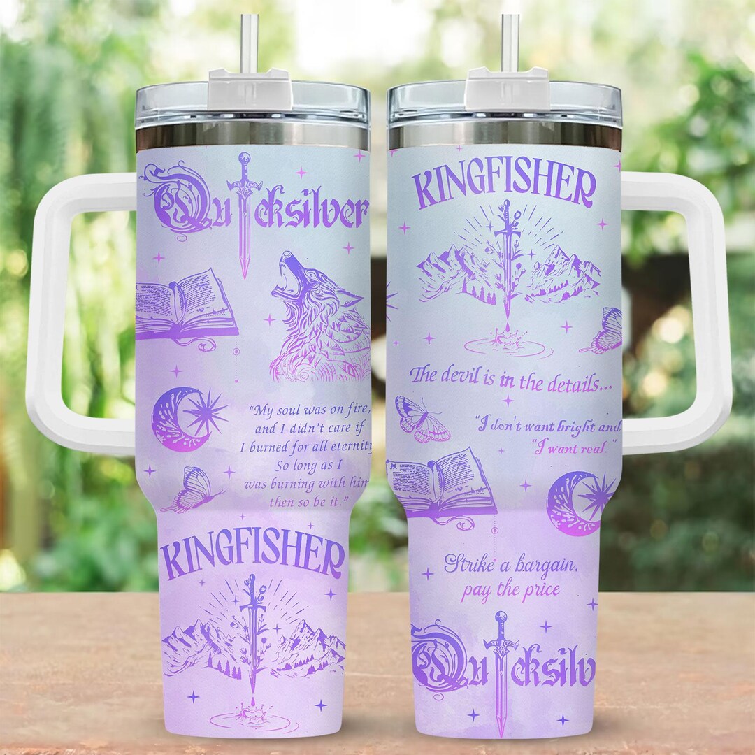 Quicksilver Series Stainless Tumbler, Fantasy Bookish Merch, Kingfisher ...