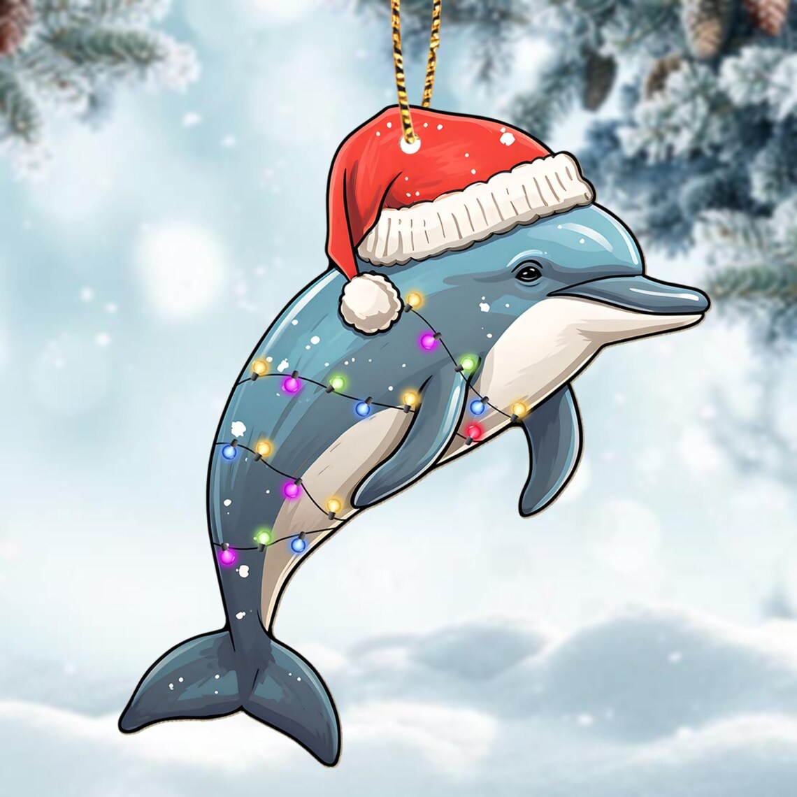Dolphin Christmas Ornament, Christmas Decoration, Dolphin Christmas ...
