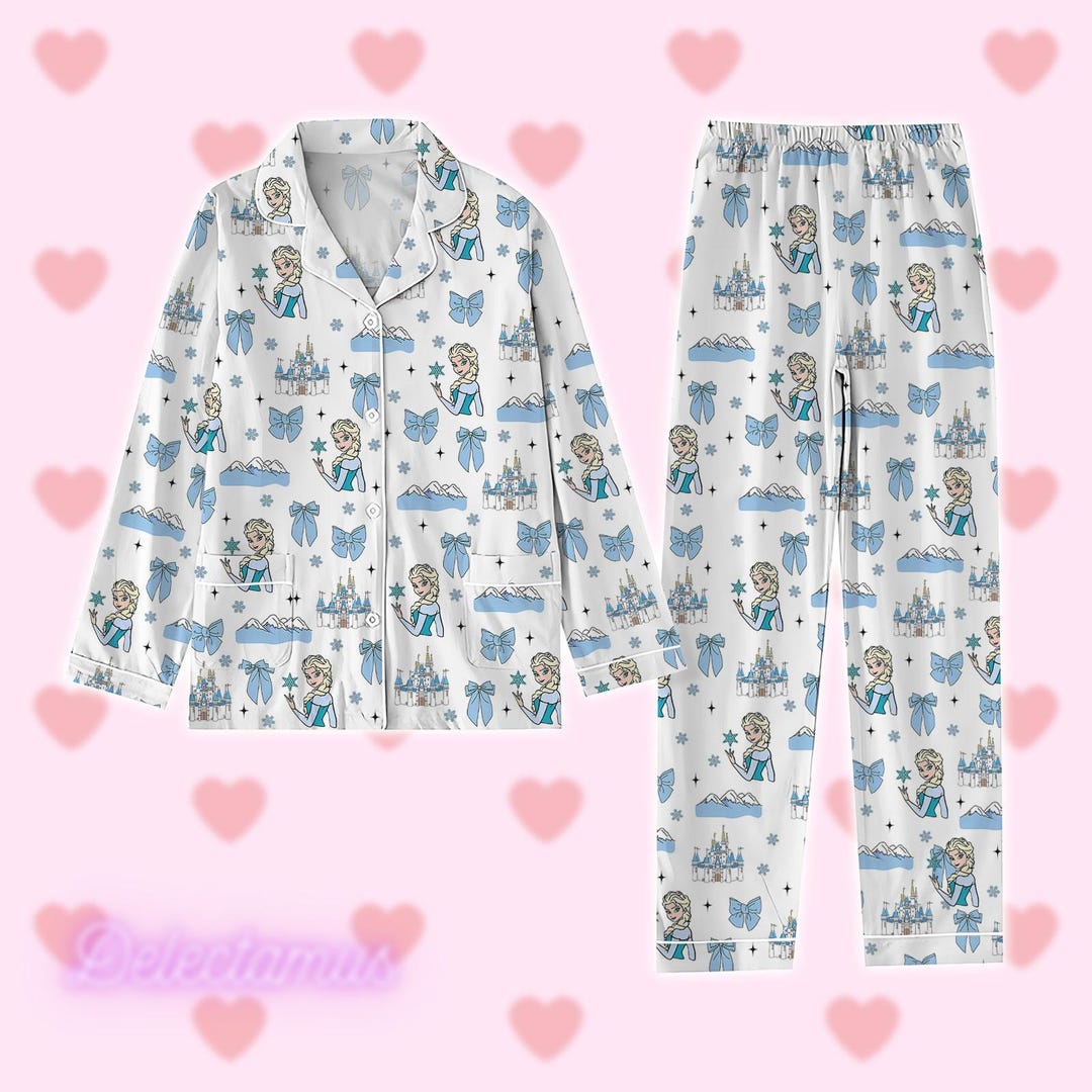 Elsa Thick Pajamas Set, Disney Princess Pajamas, Elsa Frozen Holiday ...