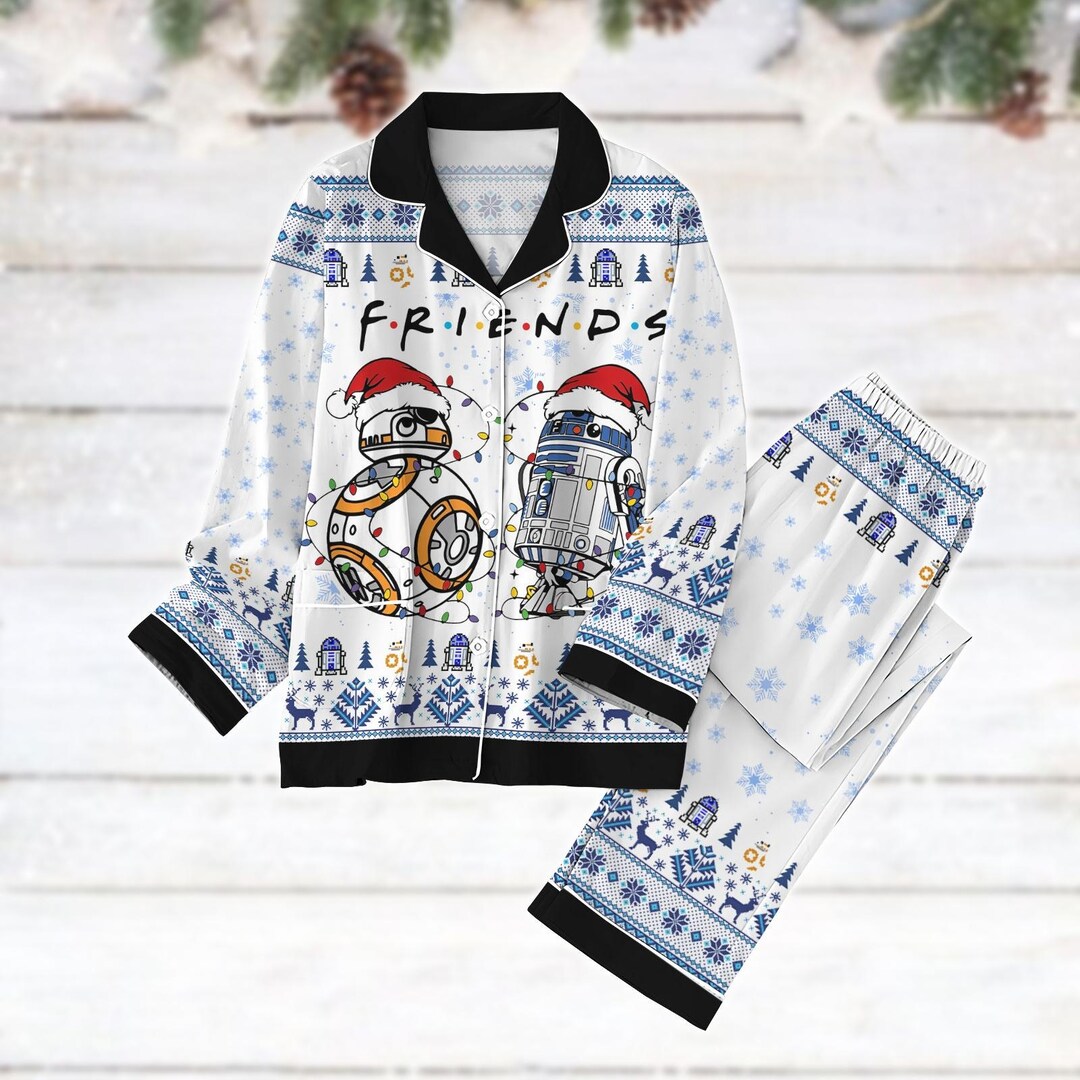 Star Wars R2D2 BB8 Friends Pajamas Set, Robot Santa Hat Holiday Shirt ...