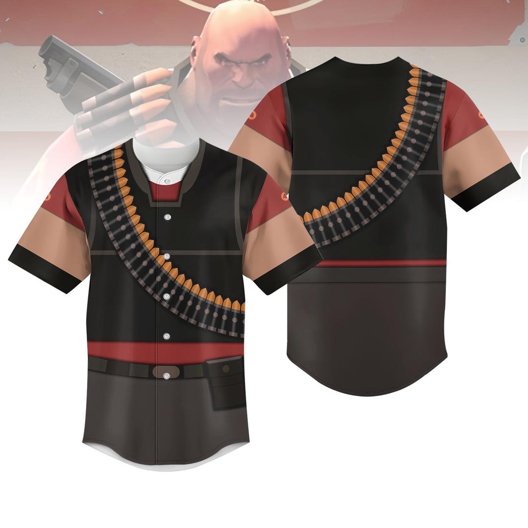 Heavy TF2 Baseball Jersey, Team Fortress 2, Halloween Cosplay Jersey ...