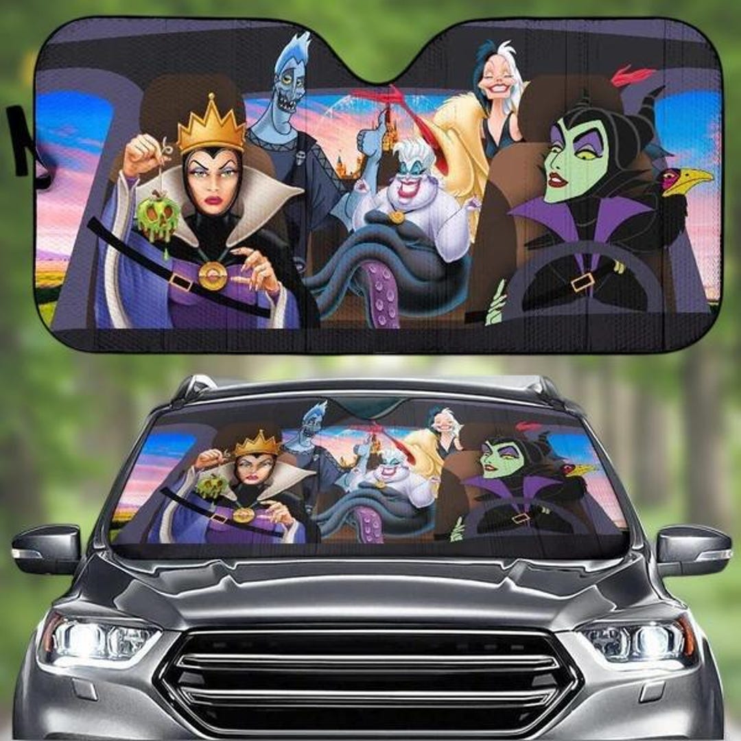Disney Villains Car Sunshade, Disney Bad Witches Car Sun Shade, Disney ...