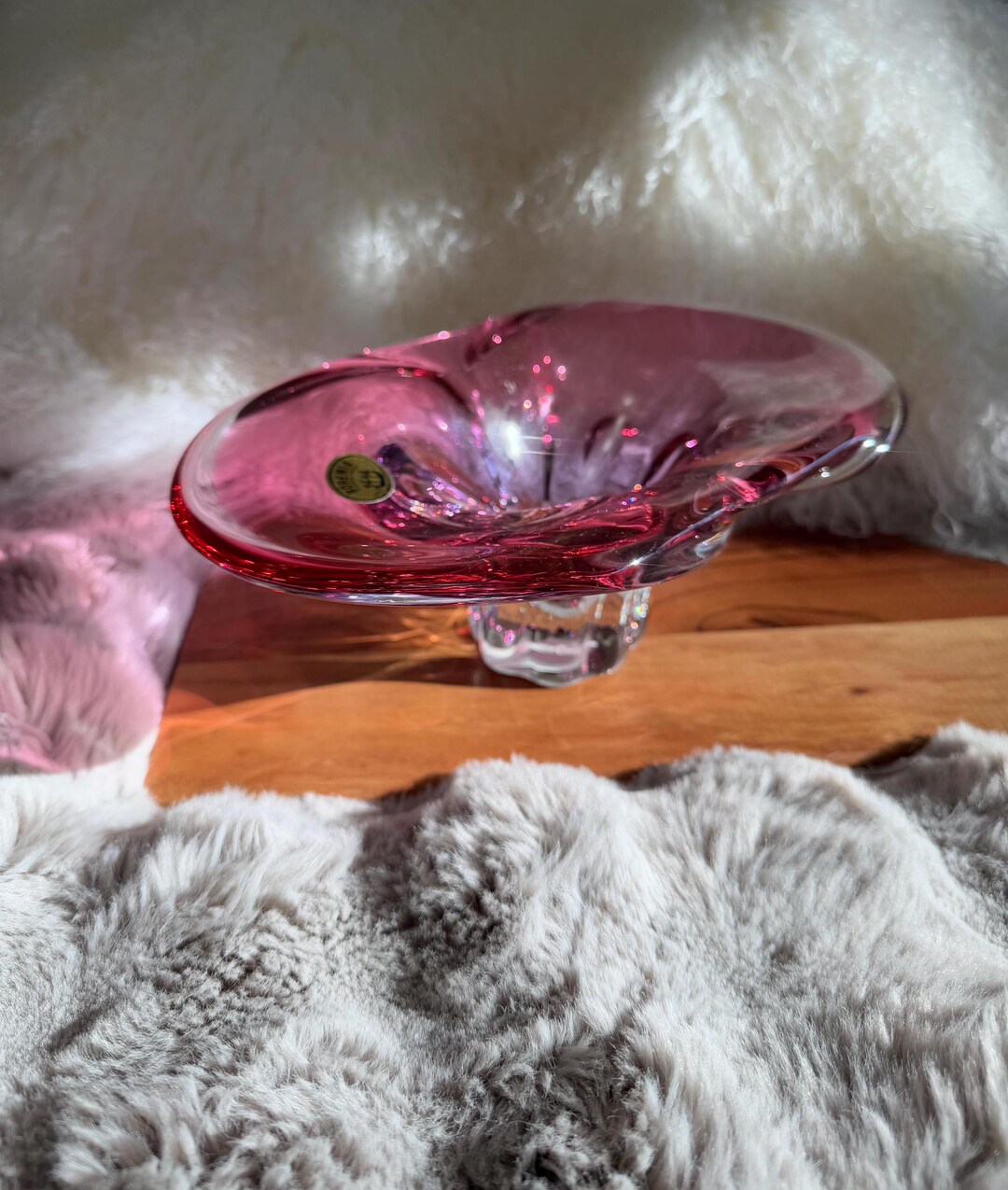 Mid-century Modern Chribska Pink Art Glass Bowl | 1960s Czech Design - Etsy