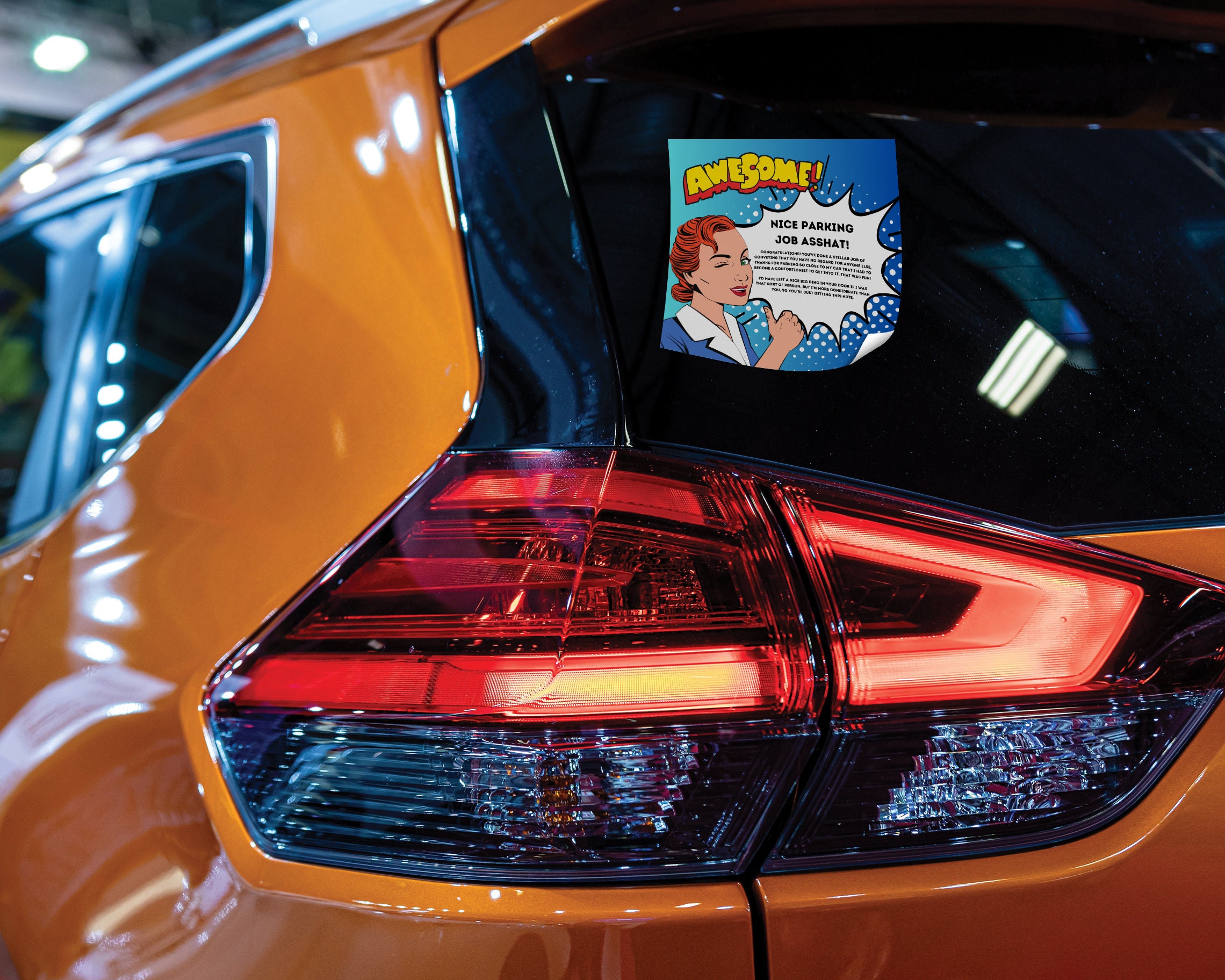 Funny Car Sticker Parking Note Pad - Fun and Loud Sticky Post-it for ...