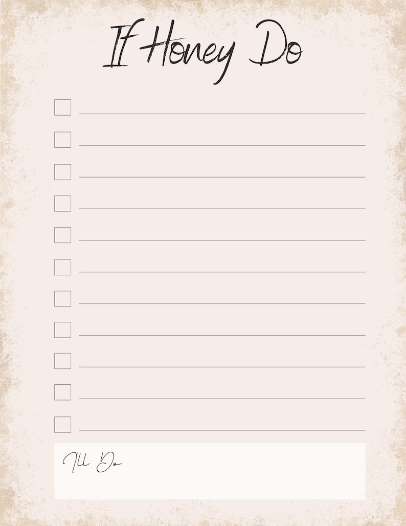 Printable Honey Do List to Get House Chores Done - Etsy
