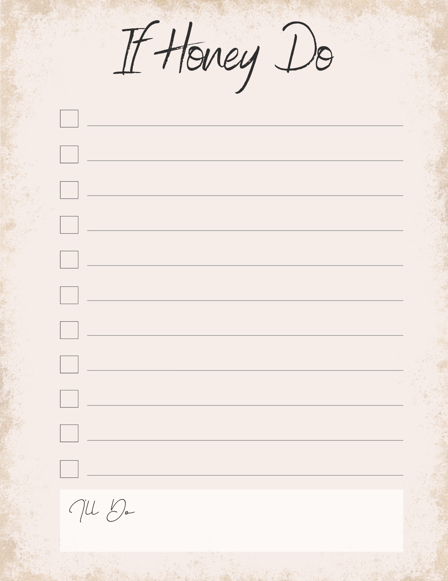 Printable Honey Do List to Get House Chores Done - Etsy