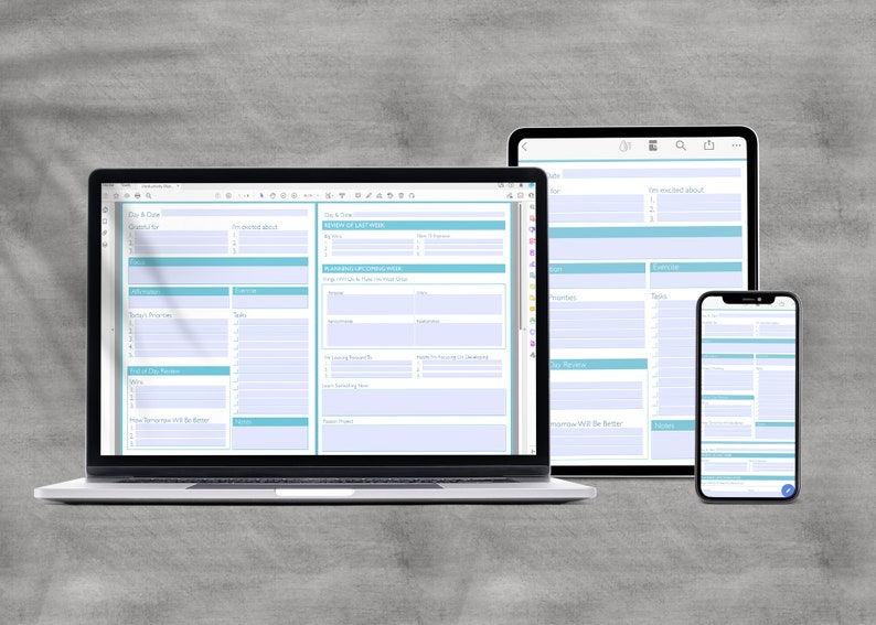 Modern Green Productivity Planner for Print or Digital to Organize Your ...