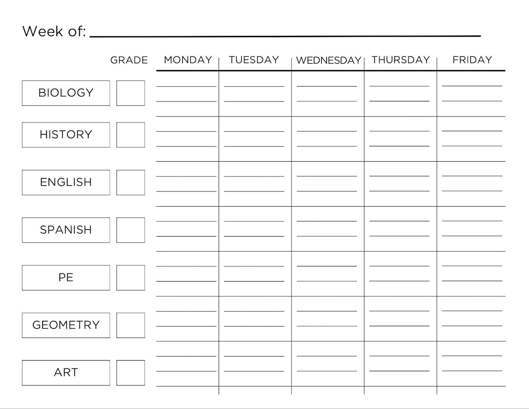 Adhd-friendly Student Planner: Executive Functioning Weekly Organizer ...