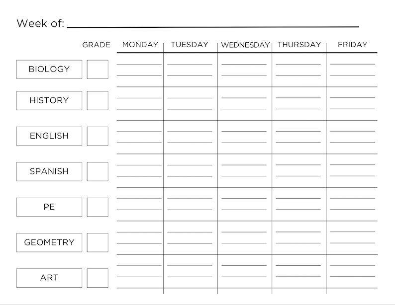 Adhd-friendly Student Planner: Executive Functioning Weekly Organizer ...